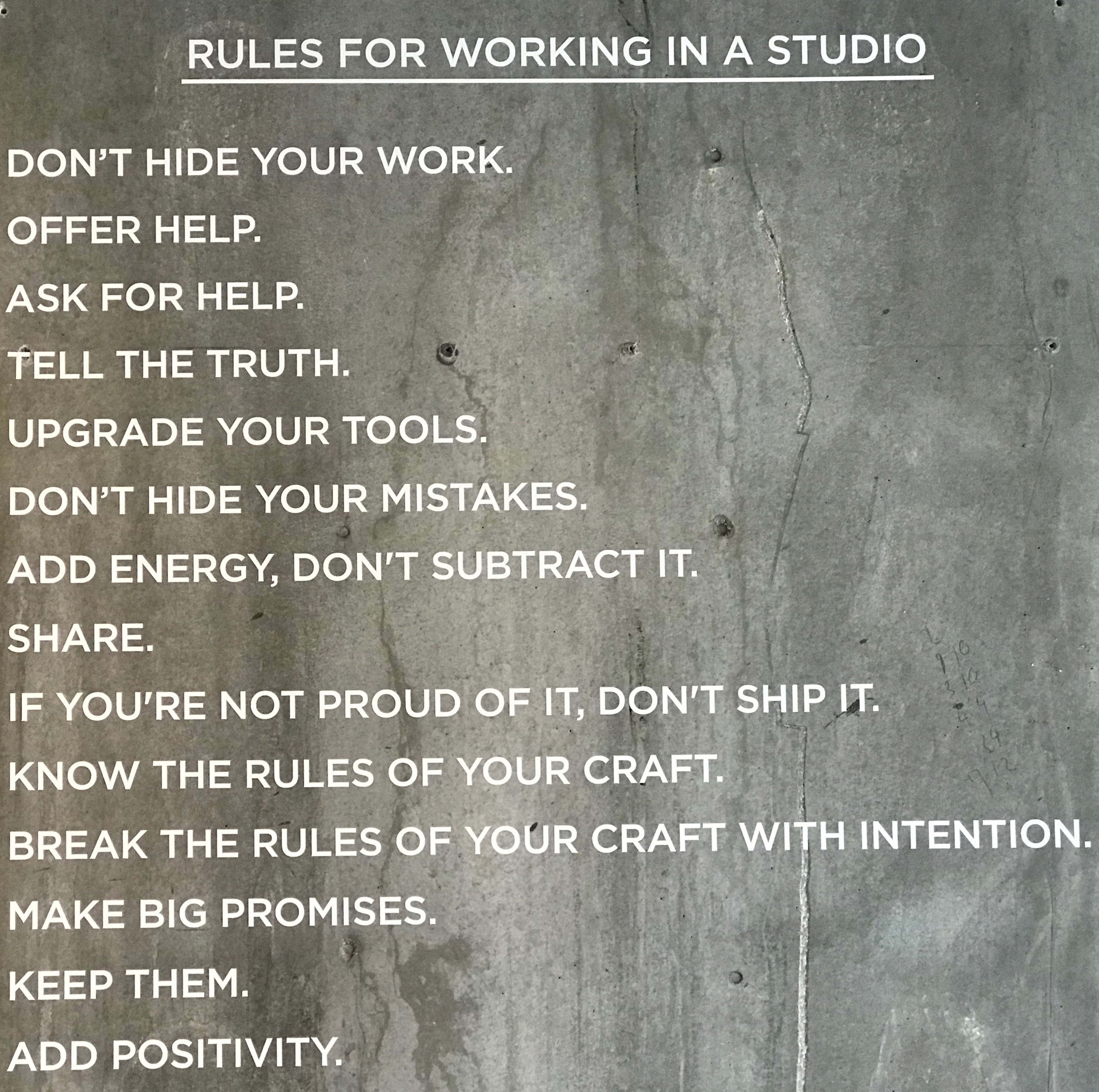 Rules for Working in a Studio - Cadence : Cadence